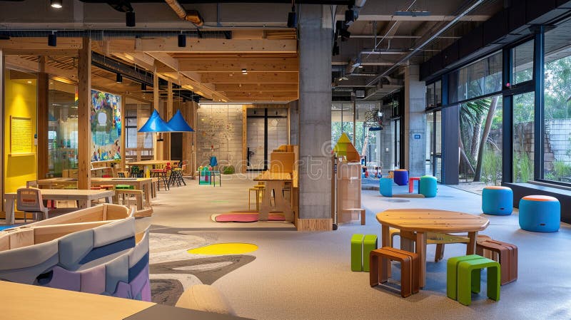 Playful Learning Hub Room Interior . Generative Ai Stock Illustration ...