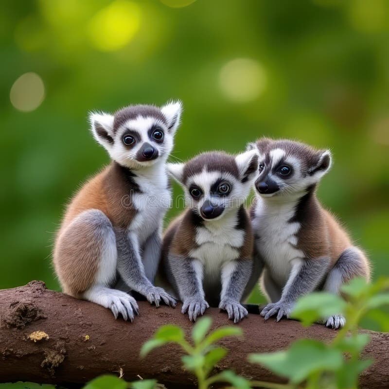 Playful Lemur Family Natural Habitat Stock Photos - Free & Royalty-Free ...