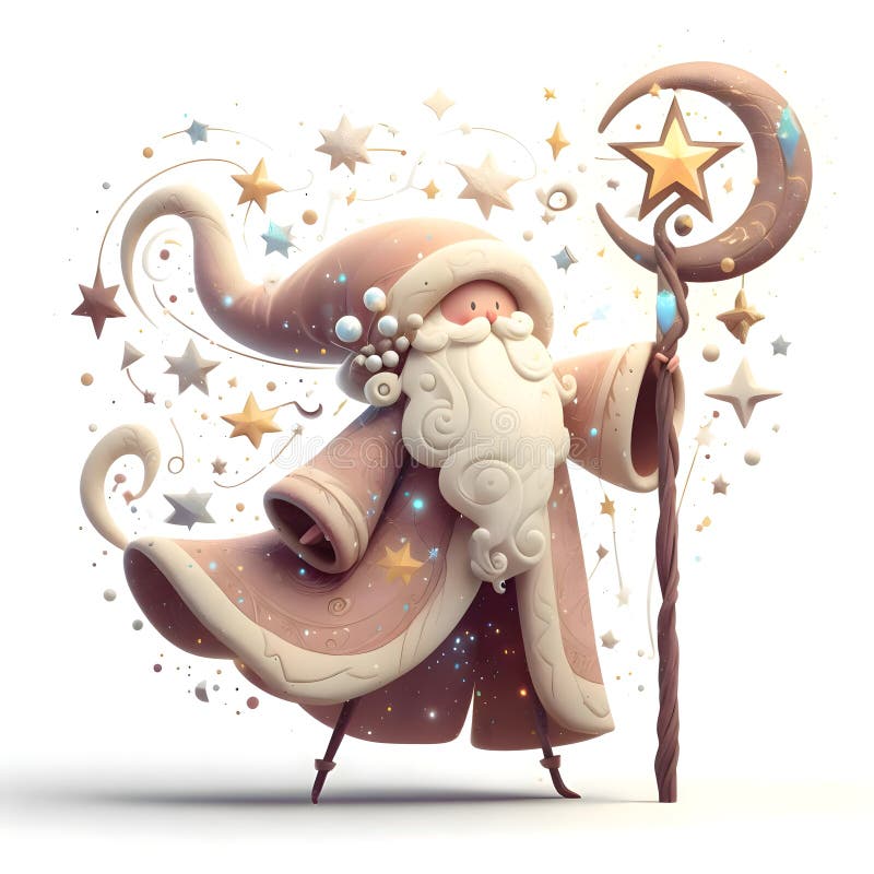 Playful and Magical Santa Claus Character Design. Stock Illustration ...