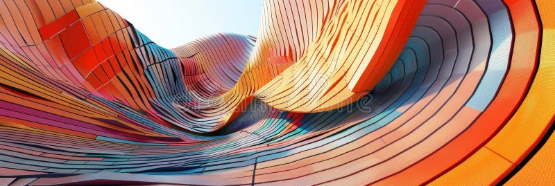 A Playful Mix of Bold Stripes and Curved Lines in Vibrant Colors Form a ...