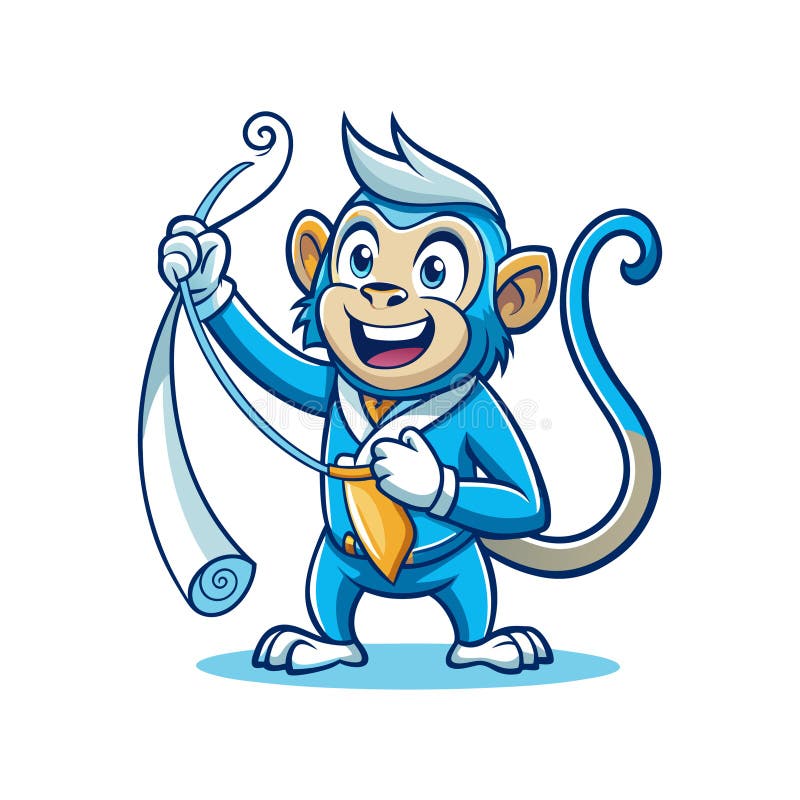 Playful Monkey Coloring in Cold Environment Stock Vector - Illustration ...