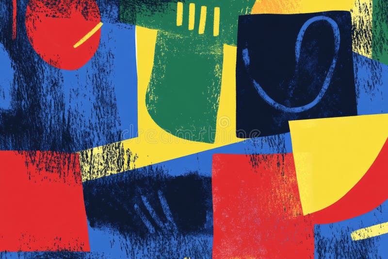 A Playful Multicolor Abstract Background with Random Bold Shapes and ...