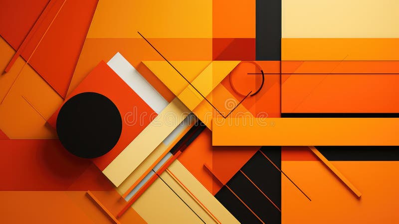 Playful Orange Background Geometric Stock Illustration - Illustration ...