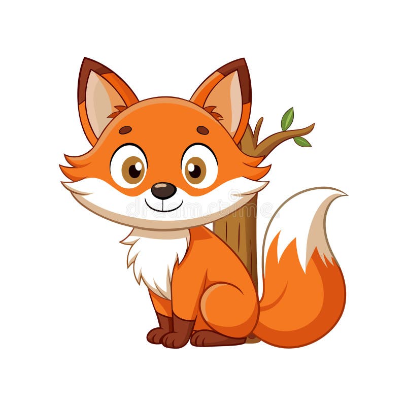 Playful Orange Fox Cartoon Design Stock Vector - Illustration of animal ...