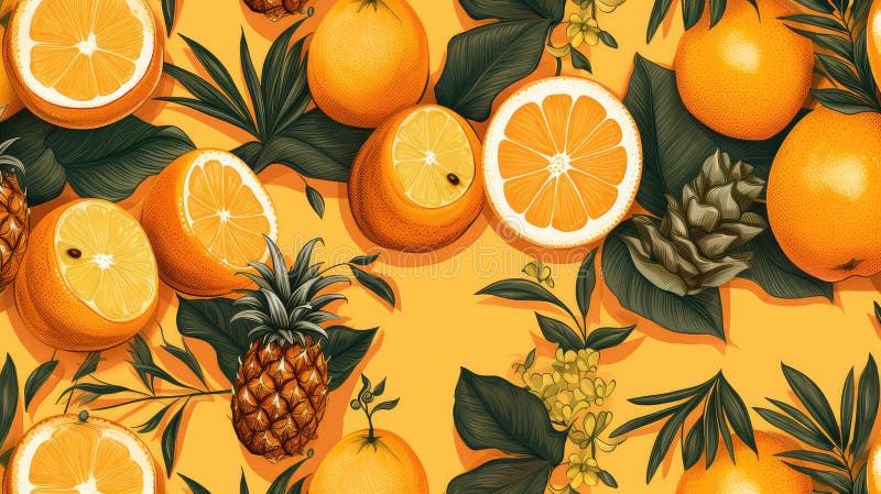 Playful Orange Seamless Pattern Stock Illustration - Illustration of ...