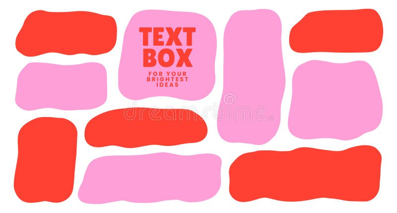 Playful Organic Text Box Shape Set for Fun Quotes. Abstract Banners and ...
