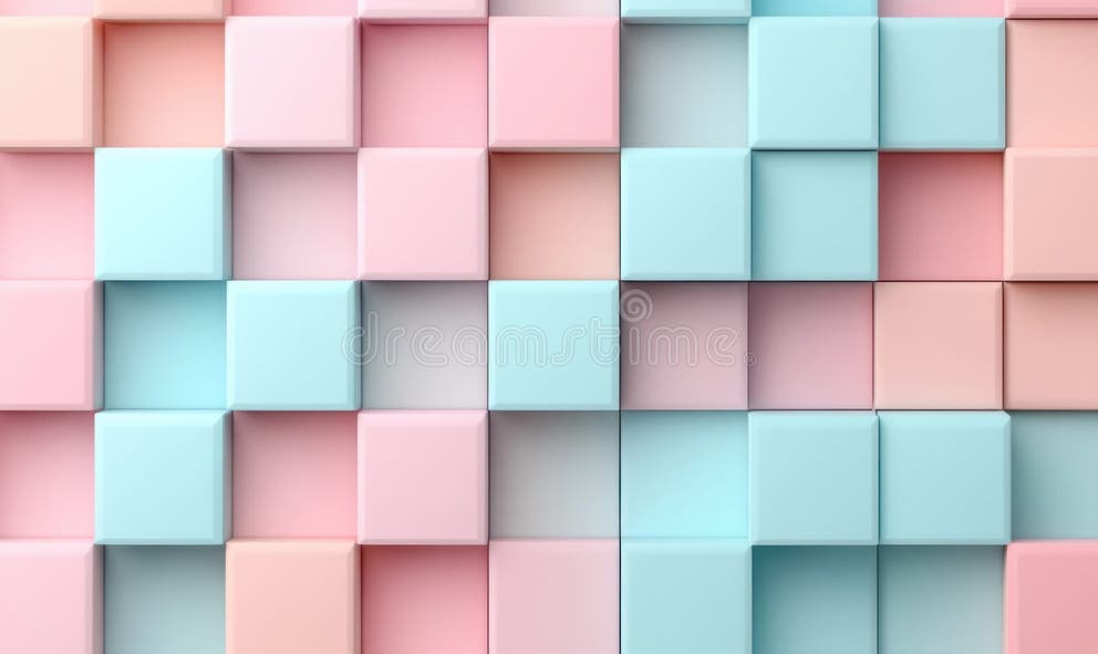 A Playful Pastel Cube Design Creates a Modern and Dynamic Abstract 3D ...