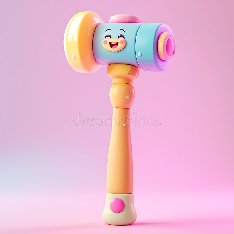 Playful Pastel Hammer: a Delightful 3D Render Stock Illustration ...