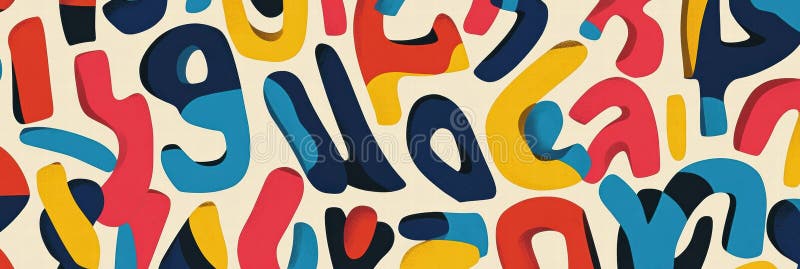 Playful Pattern of Colorful Stylized Alphabet Letters Creating a ...