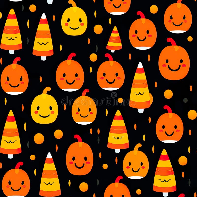 Playful Pattern Showcasing Candy Corn in Various Arrangements, Paired ...
