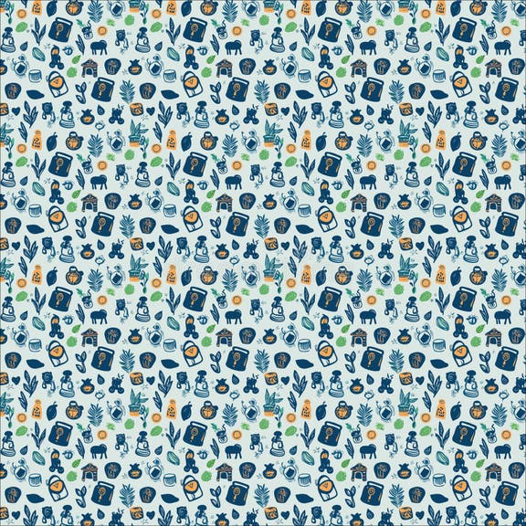 Playful Pattern with Various Whimsical Elements. Perfect for Creative ...