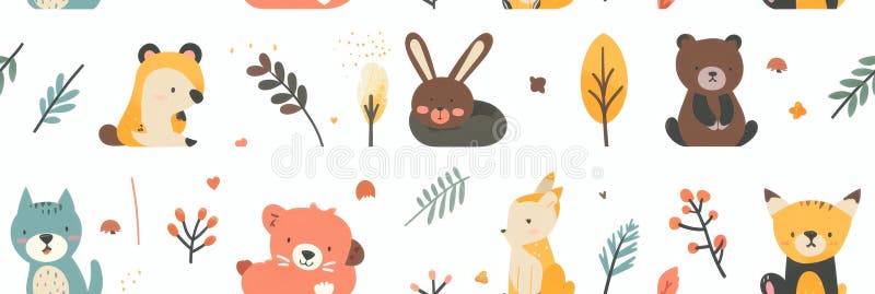 Playful Patterns of Cute and Simple Animals that Repeat in Adorable ...