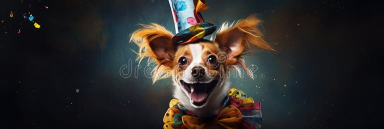 Playful Pet Dog As a Mischievous Jester Stock Illustration ...