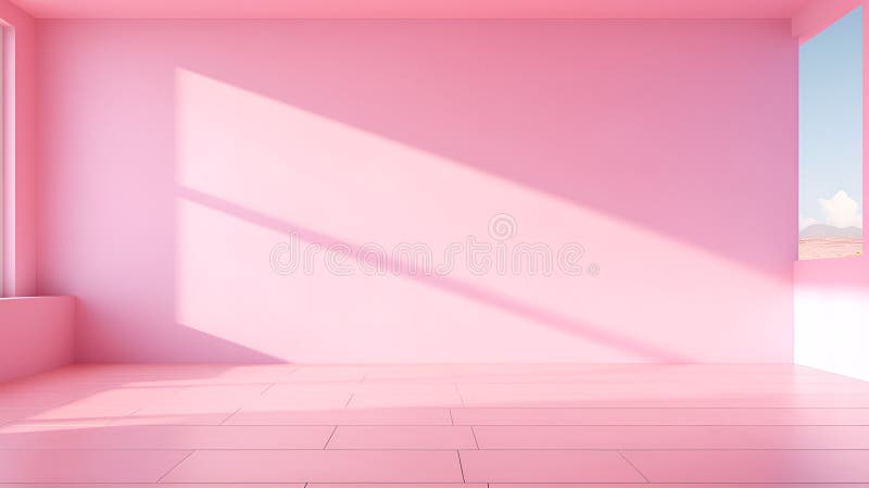 Playful Pink Wall with Creative Shadows and Sunlight, Ideal for Chic ...