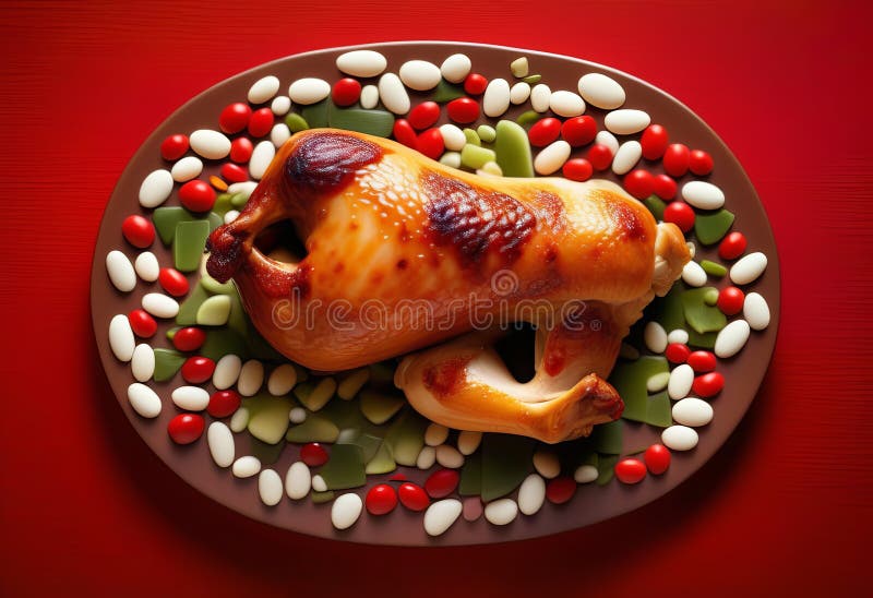 The Playful Poultry Illusion - a Culinary Mosaic Masterpiece Stock ...