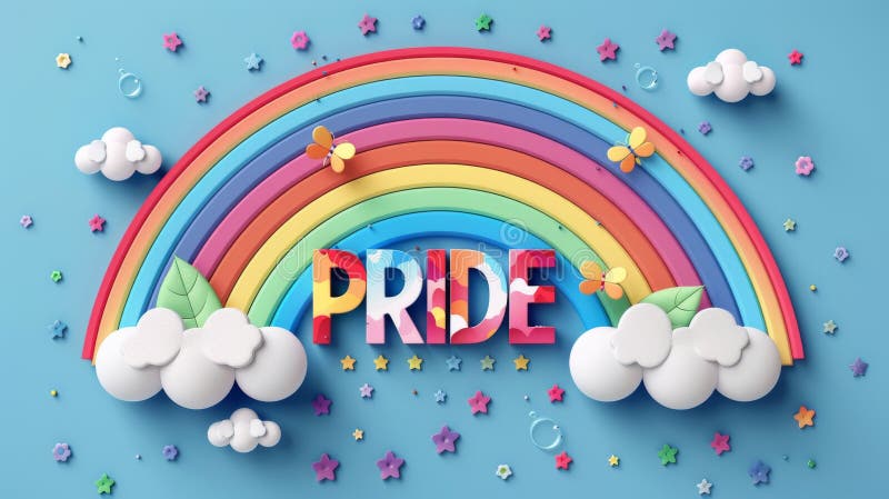 Playful Pride Illustration with a Rainbow and Cheerful Elements ...