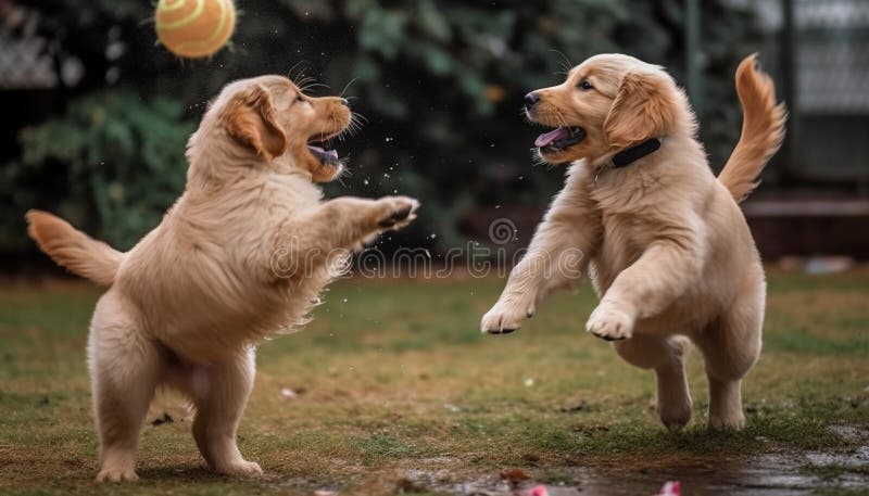 Playful Puppy and Loyal Friend, a Cute Retriever in Motion Generated by ...