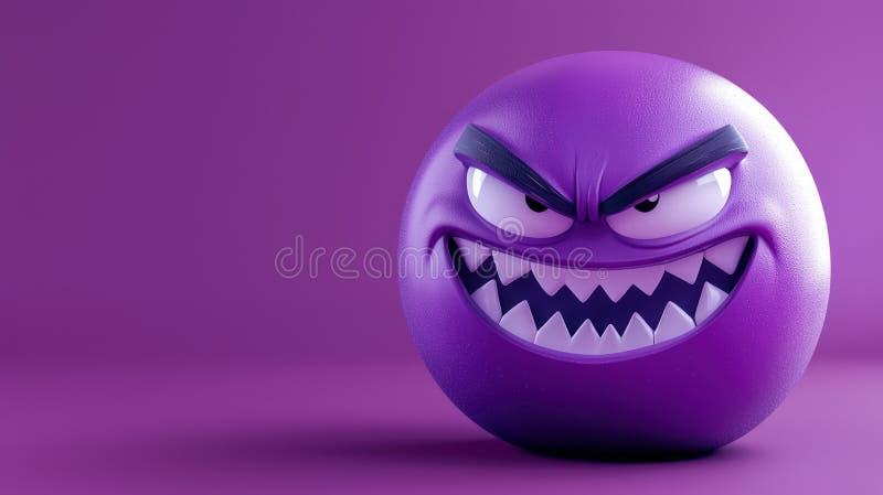 Playful Purple Character with Mischievous Grin, Perfect for Fun Designs ...