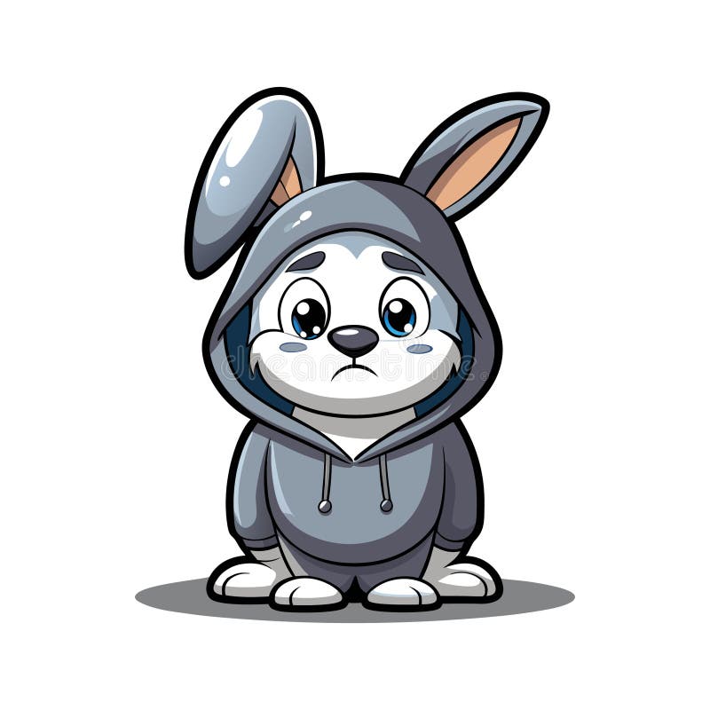 Playful Rabbit Working on Charity Projects Stock Illustration ...