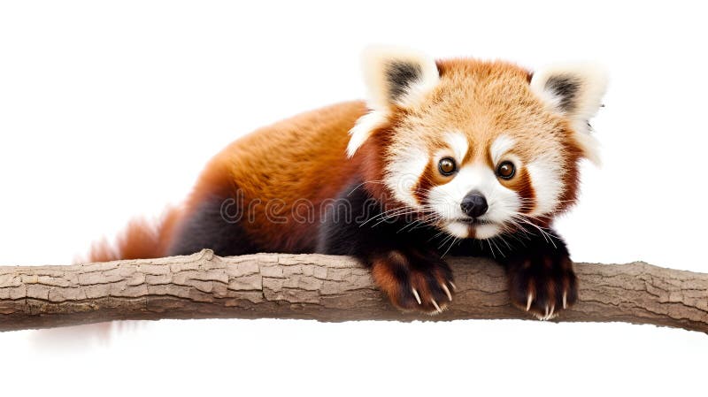 A Playful Red Panda in a Climbing Pose Stock Illustration ...