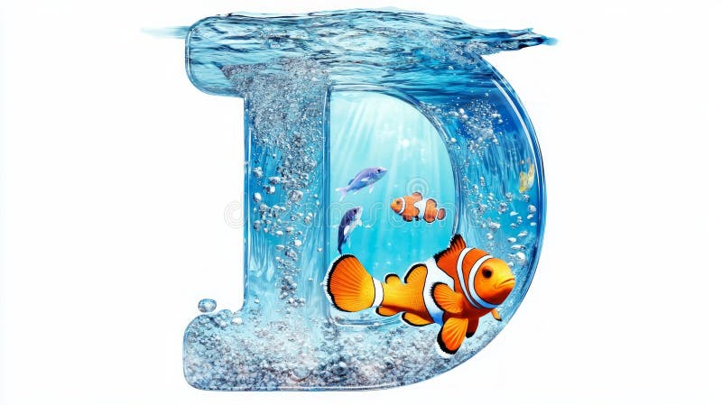 Playful Representation of the Letter D Features a Glass Texture Filled ... Playful Representation of the Letter D Features a Glass Texture Filled ...