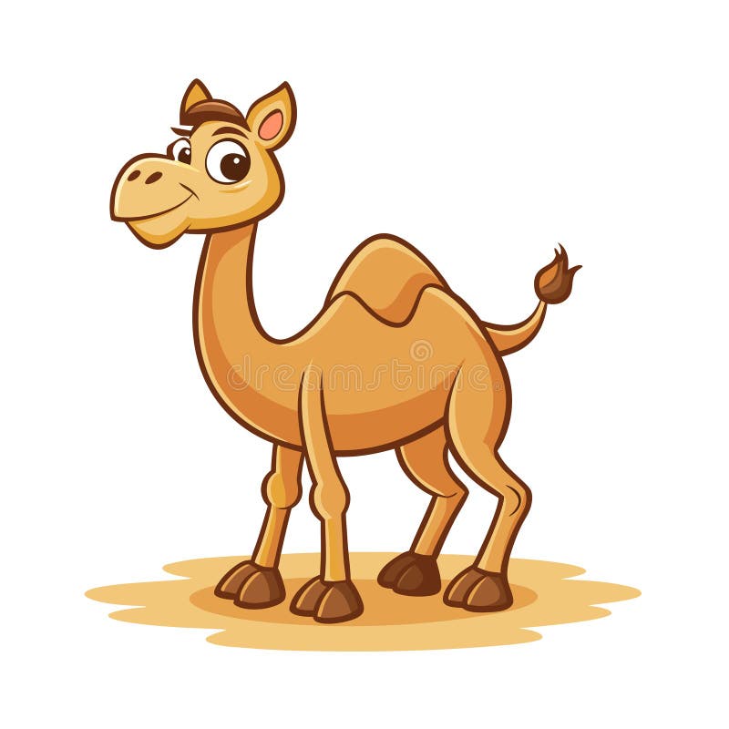Playful Sandy Beige Camel Cartoon Illustration Stock Vector ...