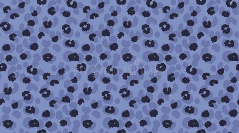 Playful Seamless Leopard Pattern with Abstract Spots on a Blue ...