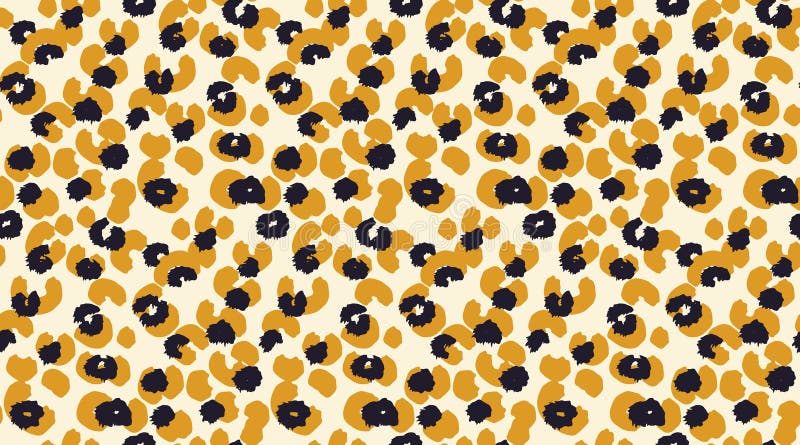 Playful Seamless Leopard Pattern with Yellow and Black Spots. Vector ...