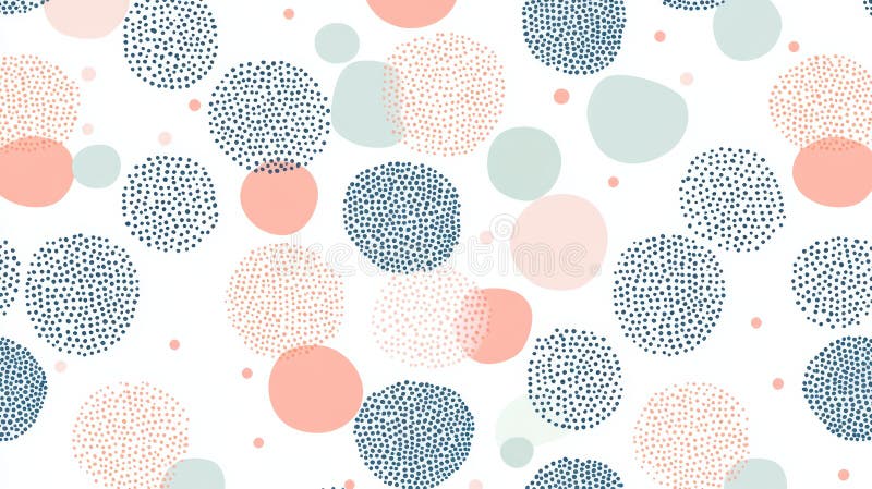 Playful Seamless Pattern with Evenly Spaced Circles in Pastel and ...