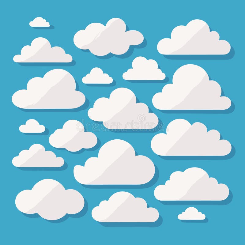 Cloud Pattern Illustration on Blue Background Clouds Vector Collection Stock Vector ...