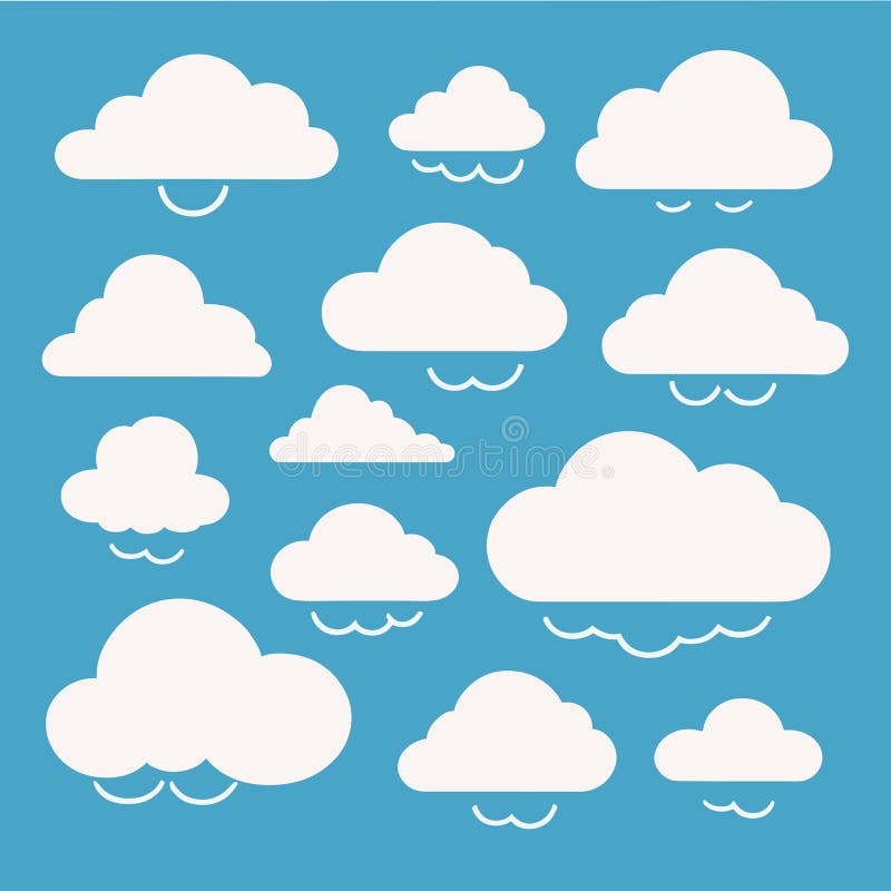 Cloud Pattern Illustration on Blue Background Clouds Vector Collection Stock Vector ...