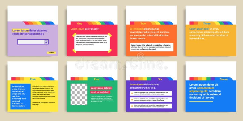 Playful Social Media Post Banner Layout Template Pack in Colorful ...