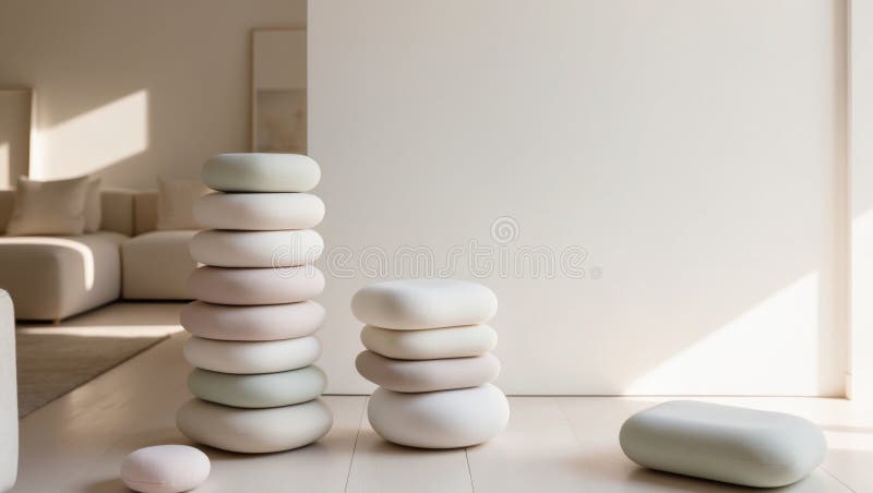 Playful Soft Blocks Stacked in a Cozy Living Room. Stock Image - Image ...
