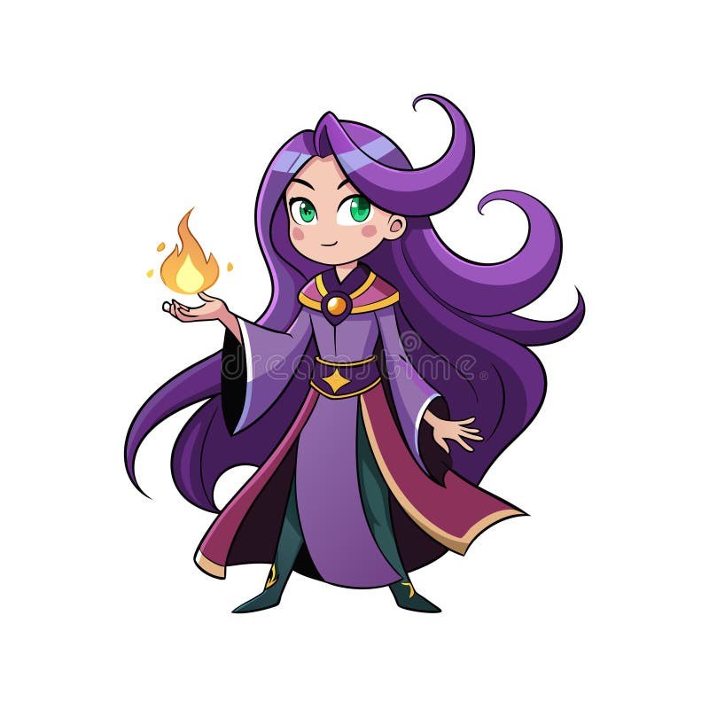 Playful Sorceress with Enchanted Spell Stock Vector - Illustration of ...