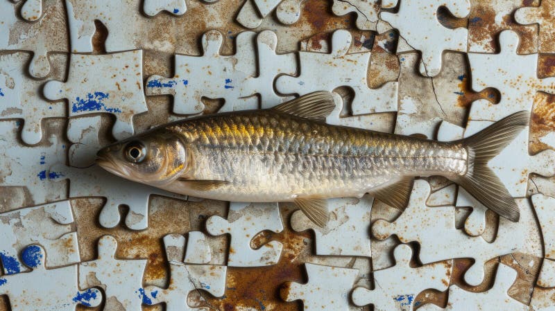 Adorable Sprat Having Fun with a Tiny Jigsaw Puzzle, Ai Generated ...