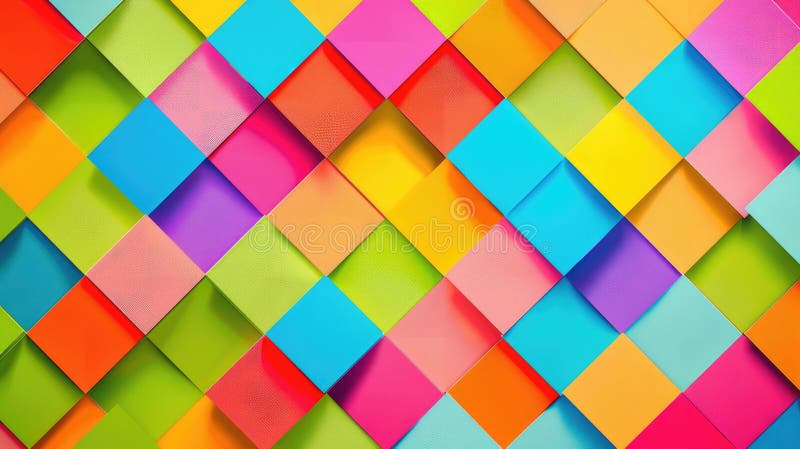 Playful Squares in a Variety of Colors Create a Vibrant Pattern, Ai ...