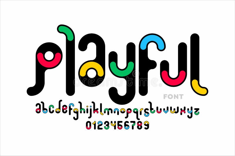 Playful style font design stock vector. Illustration of bright - 240534415