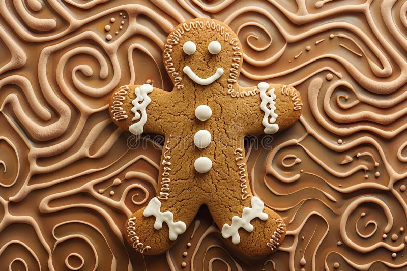 Playful Stylized Gingerbread Man with Mischievous Wink and Icing ...