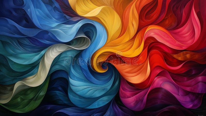 Playful Swirls of Color Intertwining in a Dance of Harmony, Creating a ...