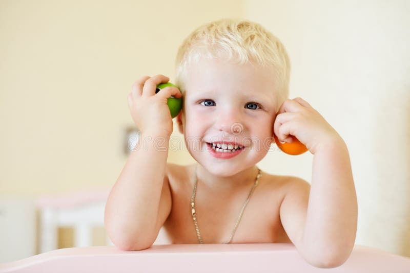 Playful toddler stock photo. Image of bedroom, cheerful - 32893912