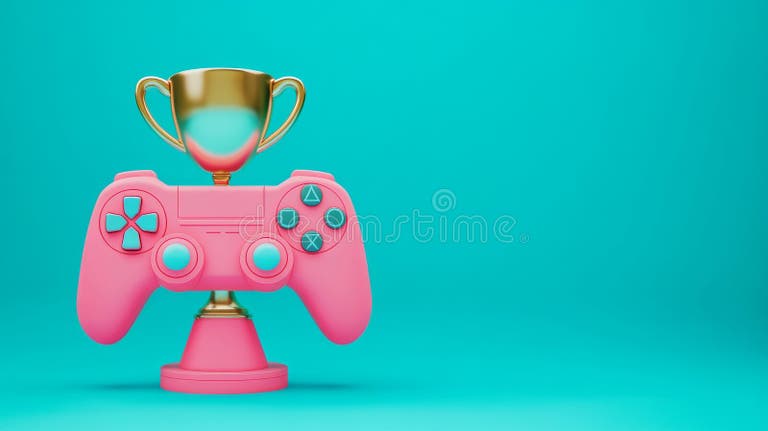 Playful Trophy Design Features a Cute Game Controller Positioned on a ...