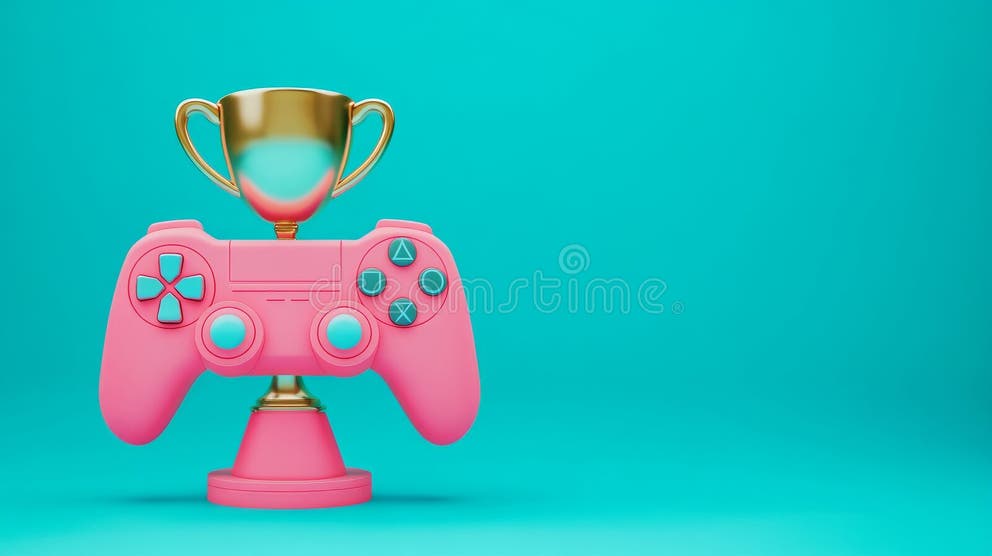 Playful Trophy Design Features a Cute Game Controller Positioned on a ...