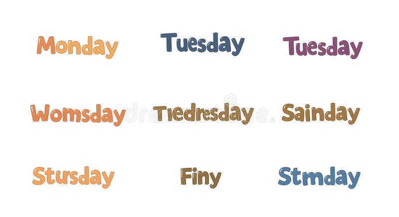 Playful Typography Exploring Creative Variations of Weekday Names ...