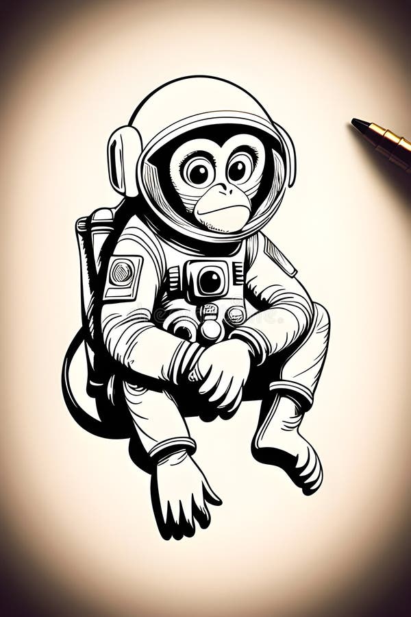 Monkey Astronaut, a Playful Vector Artwork Blending Adventure and Whimsy Editorial Image - Image ...