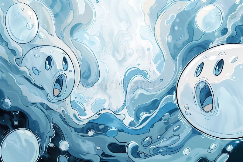 Expressive Bubbles in Aquatic Dance AI Generated Stock Illustration ...