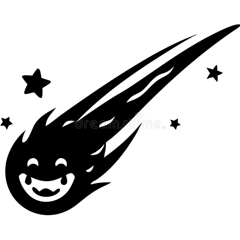 Smiling Comet Vector Illustration with Stars for Creative Projects ...