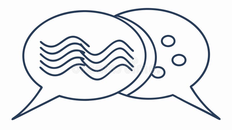 Wavy Speech Bubbles Icon, Dynamic Communication and Chat, Vector Design ...
