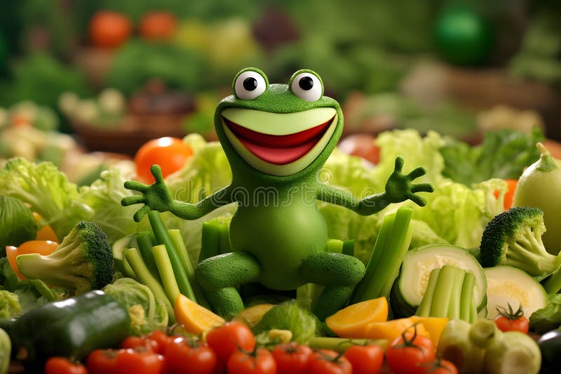 Playful vegetable critters stock illustration. Illustration of plant ...