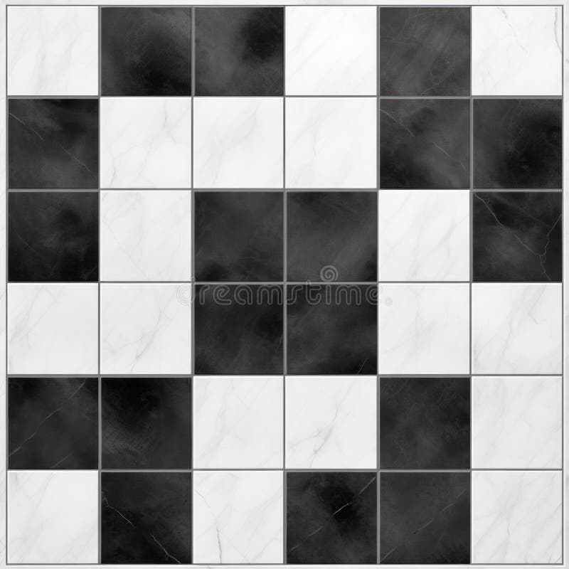 Playful Visual Puzzles: Realistic Marble Tile with Black and White ...