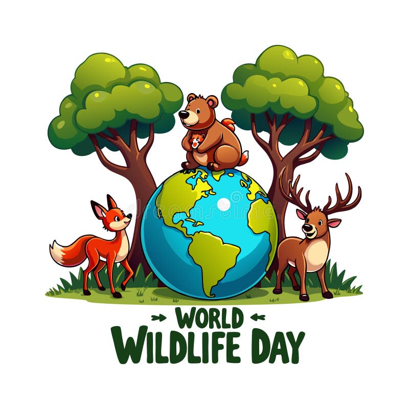 Playful Wildlife Around the Globe for World Wildlife Day Stock ...
